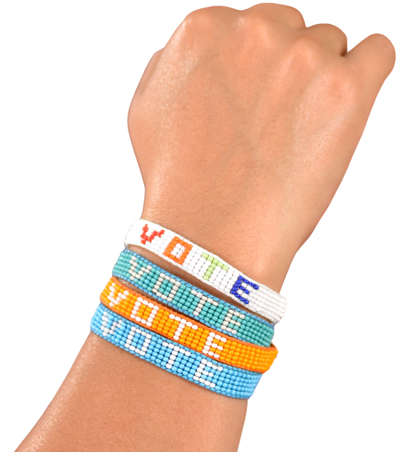 Vote Bracelet - Group Hand beaded in Guatemala